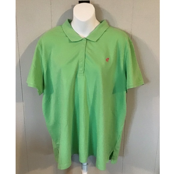 Caribbean Joe | Tops | Caribbean Joe Let Go Lime Green Pink Polo Top2x ...